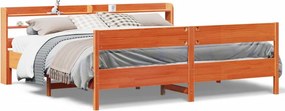 Postel bez matrace voskově hnědá 200 x 200 cm masivní borovice 3306917