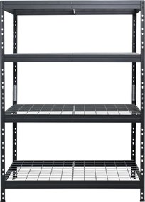 Kovový regál RIVET PRO 180x120x45 ocelová mřížka 4 úrovně antracitová šedá