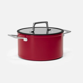 Fabini Hrnec Meda 4.0, ø 24 cm (5,5 l) - Nepřilnavý hrnec s keramickým povrchem s poklicí, vínový / 2. jakost
