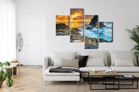 Vícedílný obraz Západ Slunce Na Pobřeží Nedostatek Nedostatek Plátno Canvas 120x75