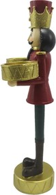 Vánoční dekorace socha Louskáček s podnosy - 12*8*28 cm