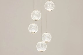 Závěsné luxusní LED svítidlo nad jídelní stůl Ferolucce 5 Gold Round