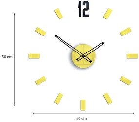 Nástěnné samolepící hodiny Point 50 cm žluté