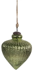 Zelená skleněná vánoční ozdoba XL - Ø 16*20 cm