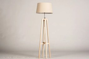 Stojací designová lampa Paola Beige and Natur Wood