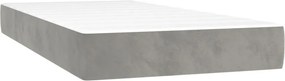 Box spring postel s matrací světle šedá 90x200 cm samet 3138061
