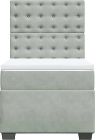 Box spring postel s matrací světle šedá 80 x 200 cm samet 3290774