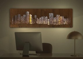 Li-Go "Mrakodrapy" světelný obraz 230V 125x40 cm provedení povrchu: dub světlý