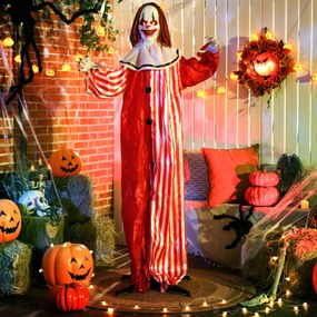 Outsunny 165 cm Halloween dekorace Halloween klaun s LED světly, zvuková funkce, efekty těla