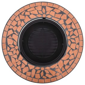 Mozaikové ohniště terakota 68 cm keramika - Default Title