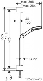 Hansgrohe Vernis Blend - Sprchová souprava Vernis Ø 100 mm Vario, chrom 26275000