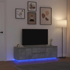 TV skříňka s LED osvětlením betonově šedá 160,5x41x50 cm
