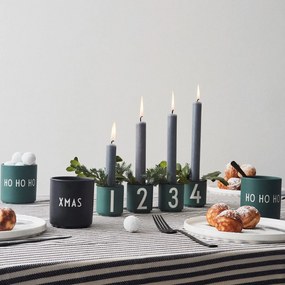 DESIGN LETTERS Stojan na svíčku do Espresso cup - set 4 ks, černá barva, kov