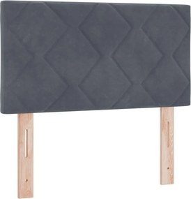 Postel s boxspringem s čelo Tmavě šedá 80 x 200 cm samet 3339201