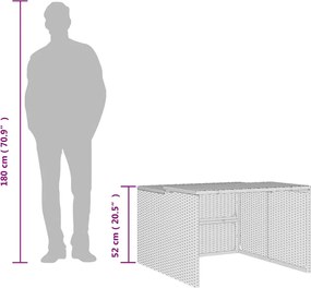 vidaXL Garáž pro robotickou sekačku černá 86 x 90 x 52/57 cm polyratan