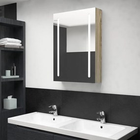 Petromila LED koupelnová skříňka se zrcadlem dub 50 x 13 x 70 cm
