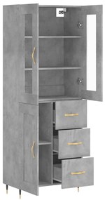 Skříň highboard betonově šedá 69,5x34x180 cm kompozitní dřevo - Default Title