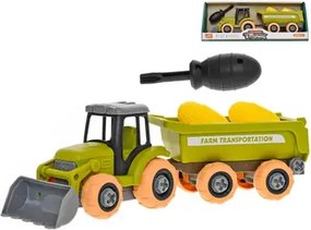 Traktor s vlečkou šroubovací / Volný chod / Plast / 28 cm / od 3 let