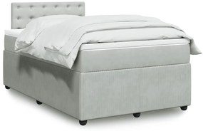 Box spring postel s matrací světle šedá 120x190 cm samet 3287698