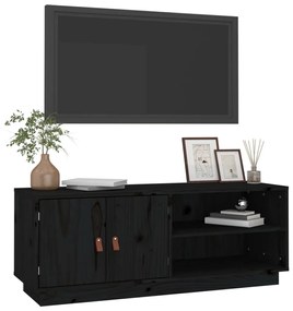 TV skříňka černá 105 x 34 x 40 cm masivní borové dřevo - Default Title