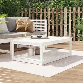 Zahradní stůl bílý 121 x 82,5 x 45 cm masivní borové dřevo,  824149