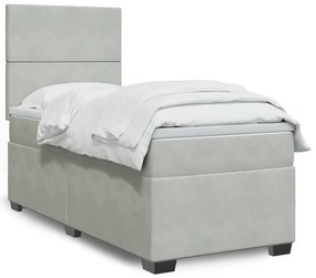 Box spring postel s matrací světle šedá 100x200 cm samet 3293128