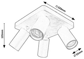 Rabalux 73088 - Bodové svítidlo YORLI 4xGU10/7W/230V bílá