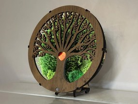 Li-Go "Mech, strom a srdce" svítidlo s powerbankou a pohybovým čidlem 31 cm/dub
