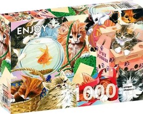 ENJOY Puzzle Zvědavé kočky / 1000 dílků / od 14 let