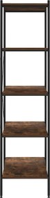 Policový regál s 5 policemi černý a přírodní 80 x 40 x 163 cm 336349