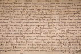 DIMEX | Samolepicí vliesová fototapeta na zeď Starodávný text MA-5-2117 | 375 x 250 cm | černá, hnědá