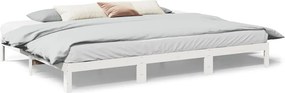 Rodinný rám postele bez matrace bílý 270x200cm masivní borovice 3324569