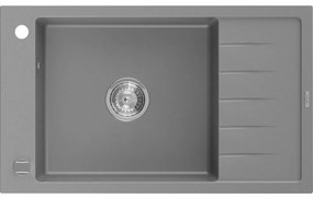 Mexen Elias 1-miskový granitový dřez s krátkým odkapávačem 795 x 480 mm, Šedá - 6511791005-71