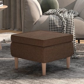 Stolička s dřevěnými nohami hnědá textil 329450
