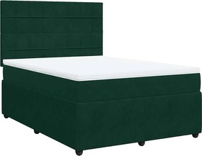 Box spring postel s matrací tmavě zelená 140x200 cm samet 3294661