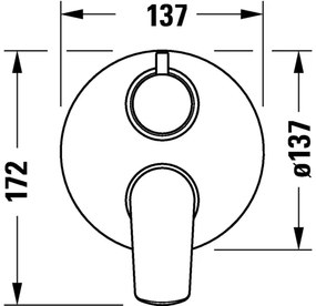 Duravit No.1 - SET vanová páková baterie podomítková + základní těleso, chrom N15210008010