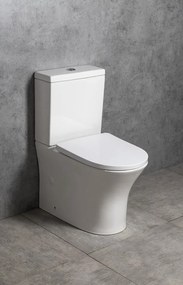 Bruckner Bruckner, DARIO RIMLESS WC kombi mísa s nádržkou, spodní/zadní odpad, bílá, 201.437.4