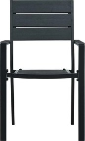 vidaXL Zahradní židle 4 ks HDPE dřevěný vzhled [47886] Barva: Černá