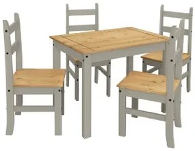 Idea Stůl + 4 židle CORONA 3 vosk/šedá