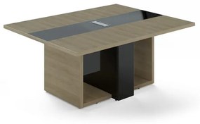 Jednací stůl Trevix 180 x 140 cm / Dub pískový a černá