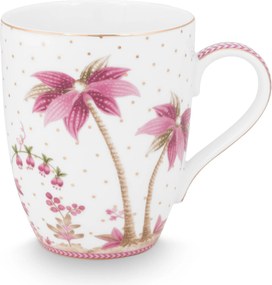 Pip Studio Jolie Dots Gold hrnek 350ml, růžový (hrnek z tenkostěnného porcelánu)
