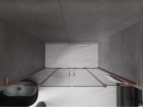 Mexen Velar L Duo, posuvné sprchové dveře do otvoru 170 cm, 8mm šedé sklo, růžové zlato, 871-170-003-42-60