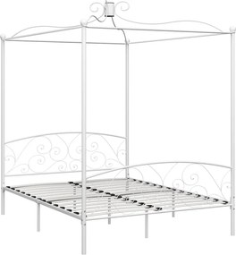Rám postele s nebesy bílý kovový 160 x 200 cm 284472