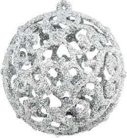 Sada vánočních baněk 100 kusů 3/4/6 cm stříbrná 245712