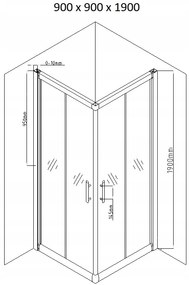 Sprchový kout MAXMAX MEXEN RIO transparent - 90x90 cm, 860-090-090-01-00