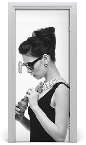 Fototapeta na dveře žena brýle 75x205 cm