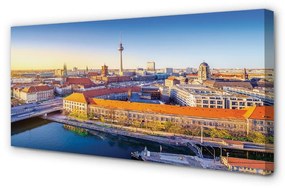 Obrazy na plátně Berlín říční mosty 125x50 cm
