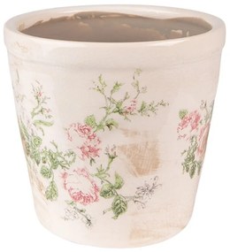 Keramický obal na květináč s růžemi Roses V L – 17x16 cm