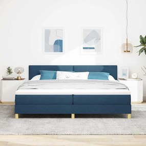 Postel s boxspringem s polštářem Modrá 200 x 200 cm textil 3338950