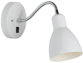 NORDLUX Kovová nástěnná lampička s vypínačem CYCLONE, 1xE14, 15W, bílá 72991001